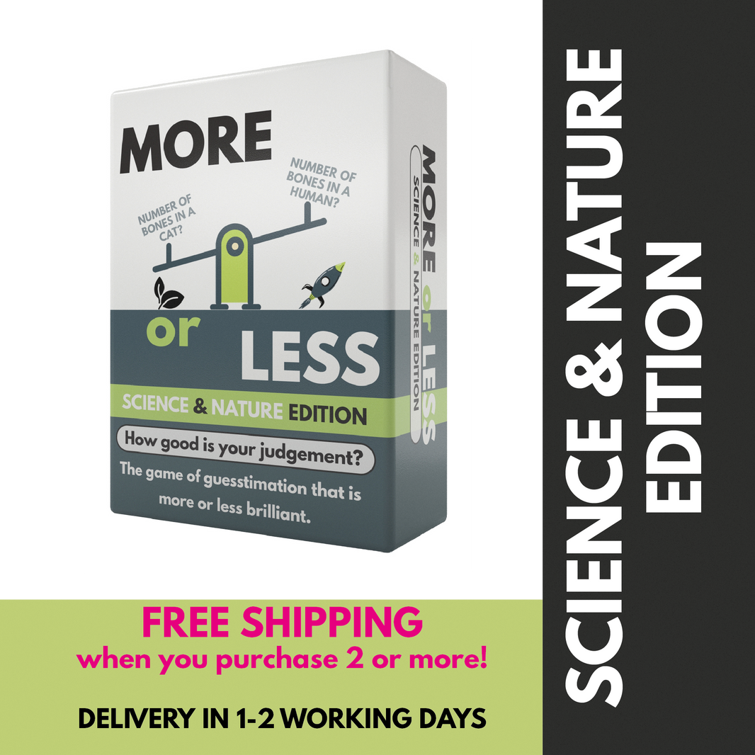 More or Less Card Game - How Good Is Your Judgement? Sale Now On