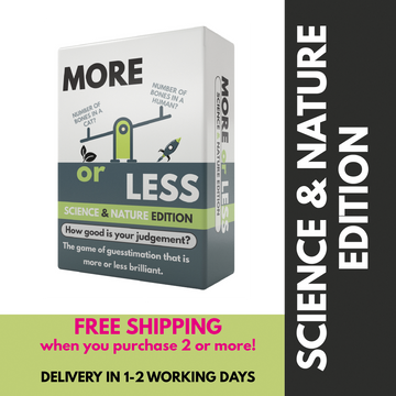 More or Less Card Game - How Good Is Your Judgement? Sale Now On