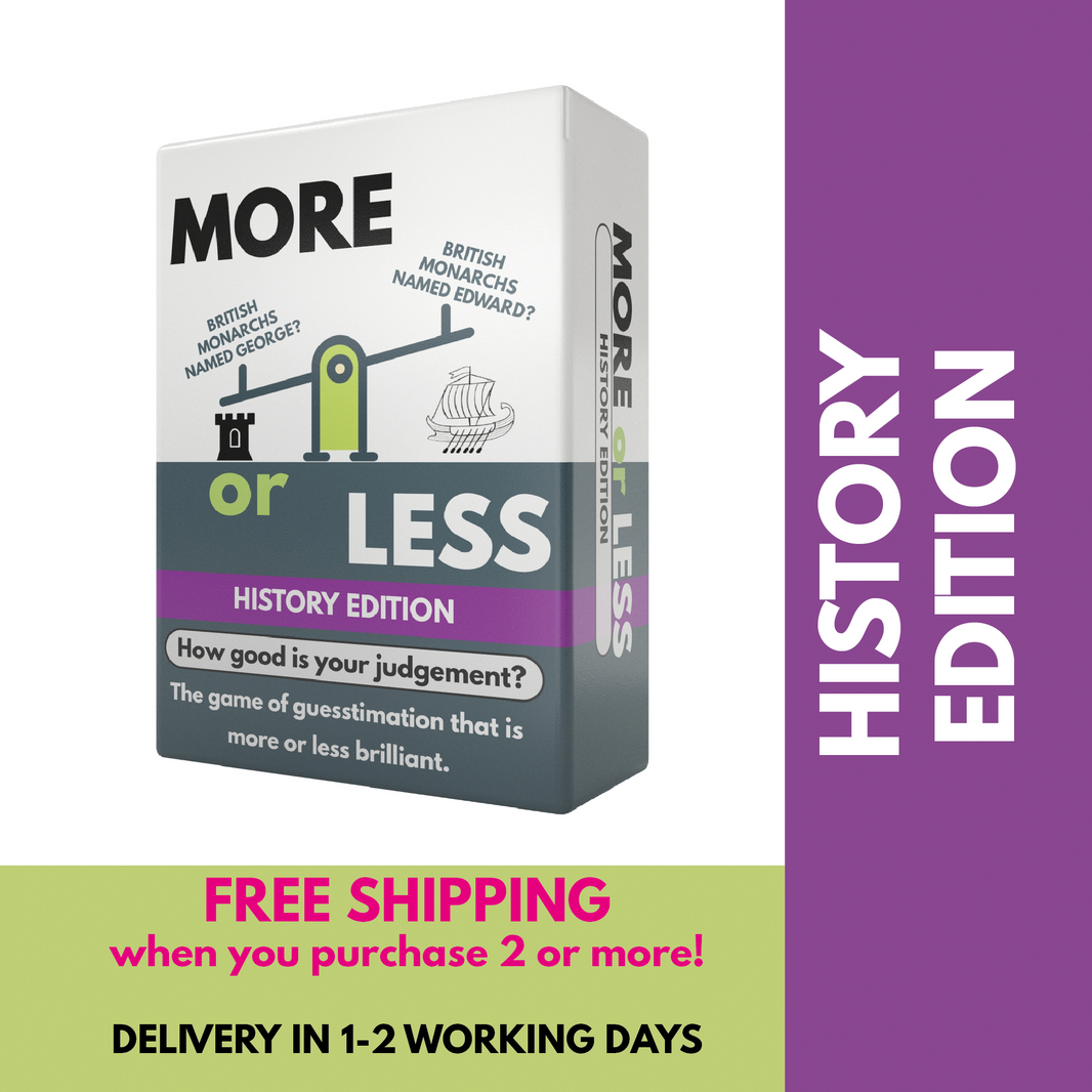 More or Less Card Game - How Good Is Your Judgement? Sale Now On