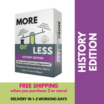 More or Less Card Game - How Good Is Your Judgement? Sale Now On