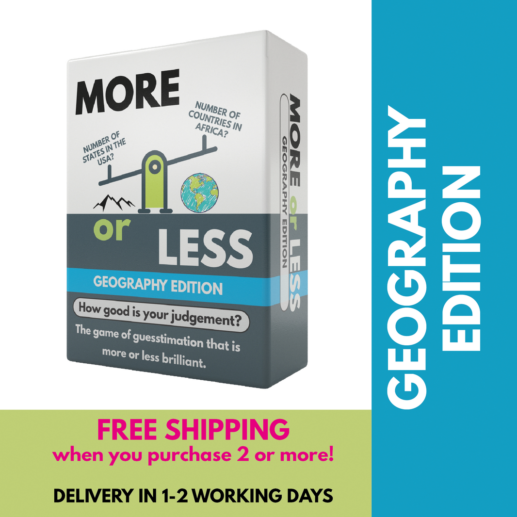 More or Less Card Game - How Good Is Your Judgement? Sale Now On