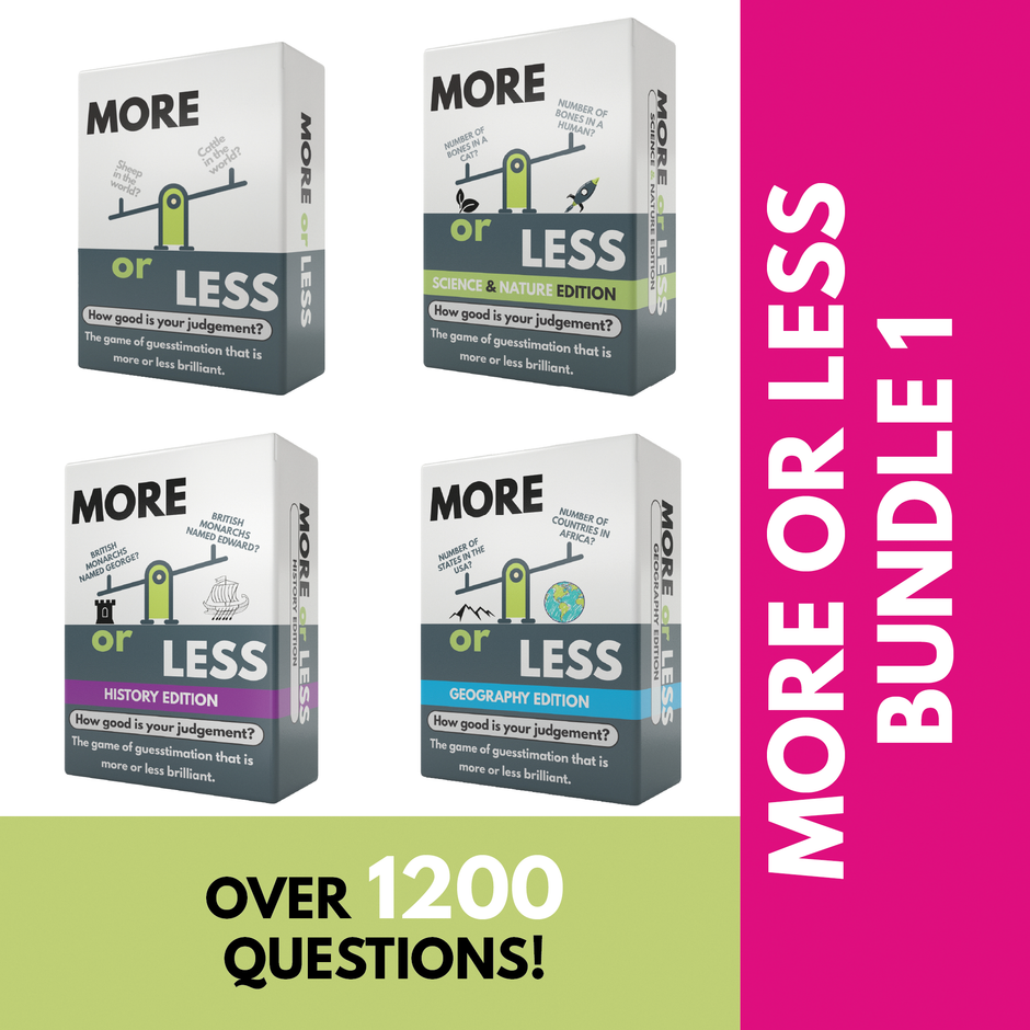 More or Less Card Game - How Good Is Your Judgement? Sale Now On