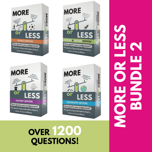 More or Less Card Game - How Good Is Your Judgement? Sale Now On
