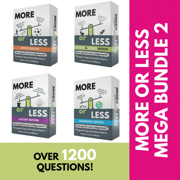 More or Less Card Game - How Good Is Your Judgement? Sale Now On