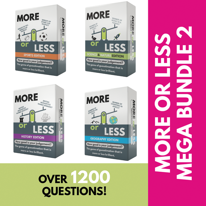 More or Less Card Game - How Good Is Your Judgement? Sale Now On