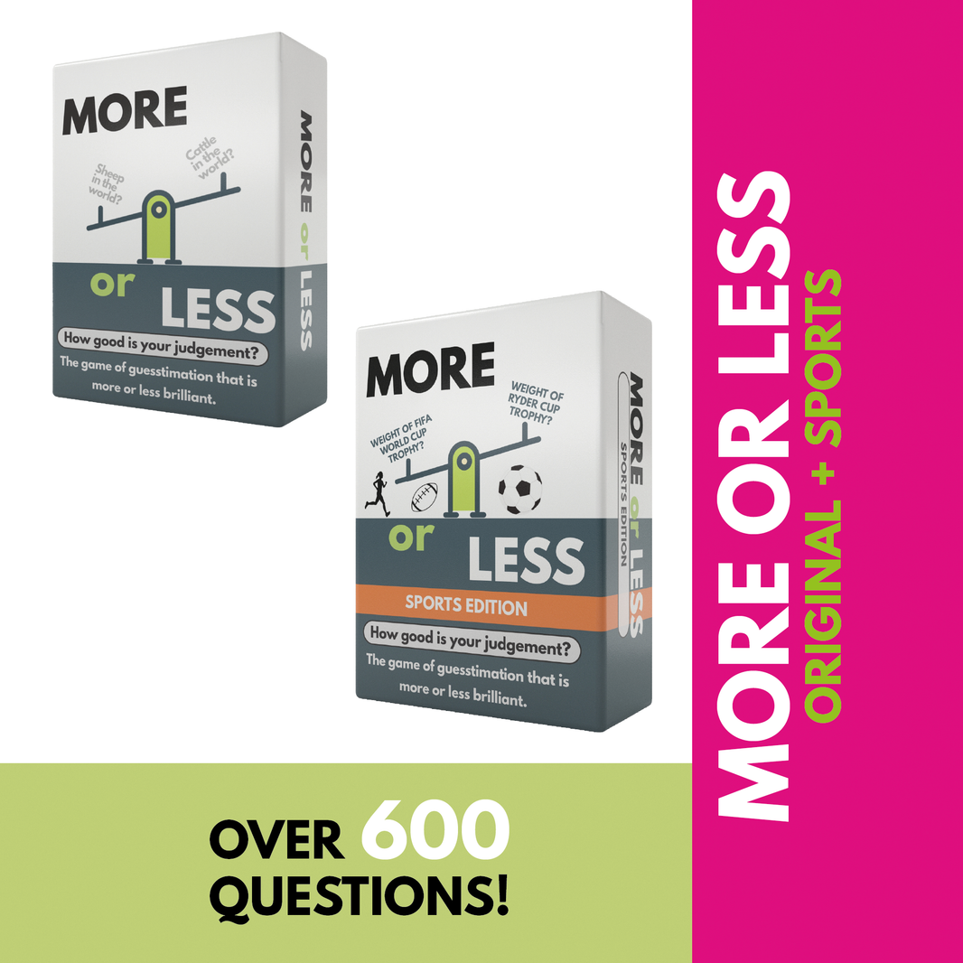 More or Less Card Game - How Good Is Your Judgement? Sale Now On