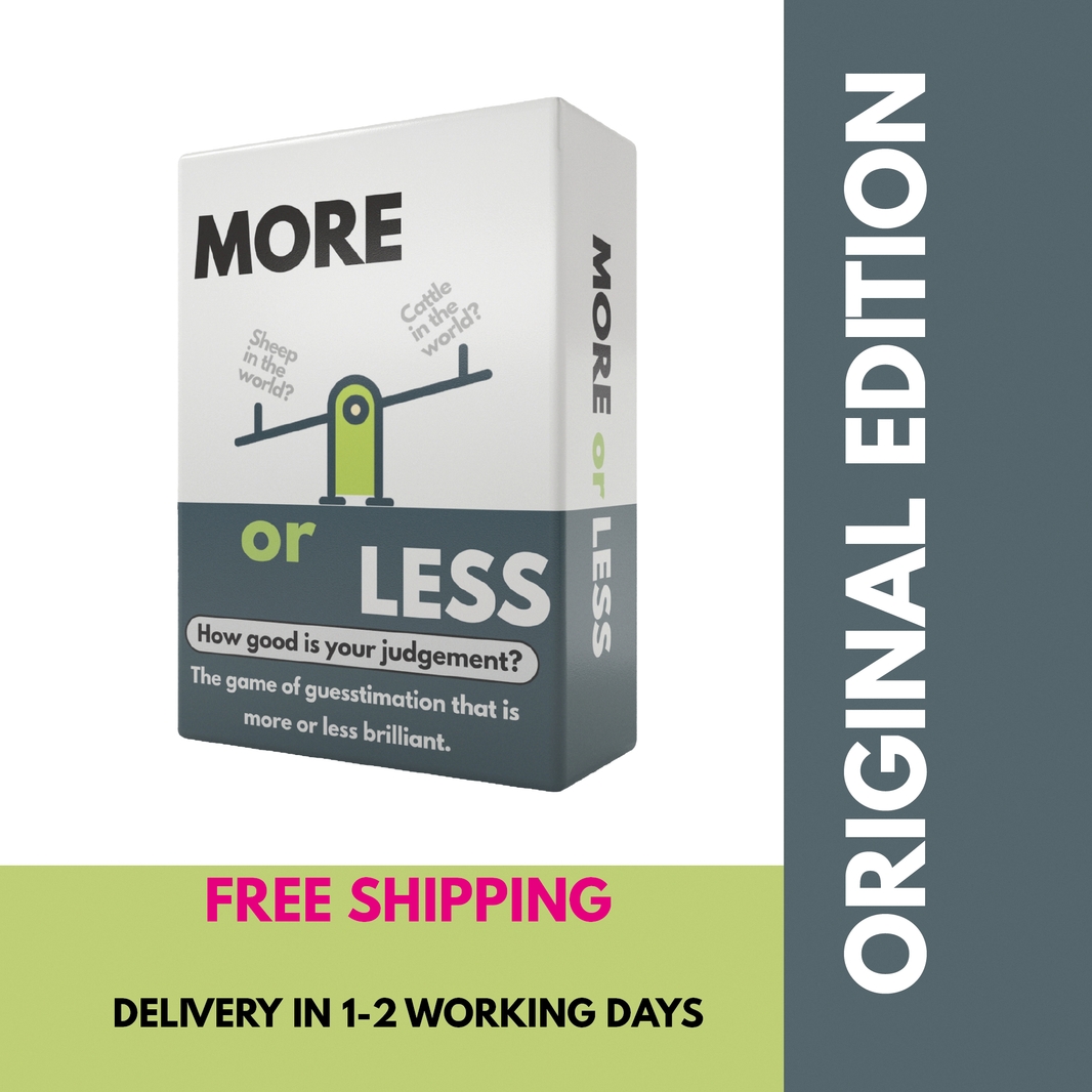 More or Less Card Game - How Good Is Your Judgement? Sale Now On