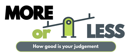 More or Less Card Game - How Good Is Your Judgement? Sale Now On